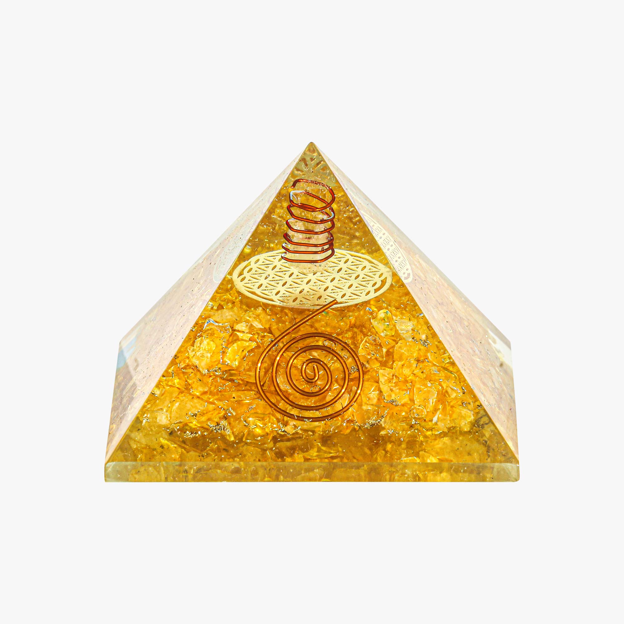 Citrine & Clear Quartz Pyramid | Wholesale Crystal Pyramid